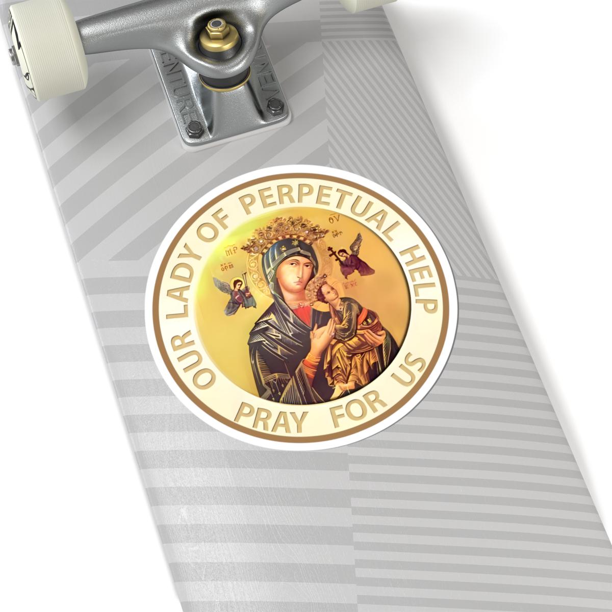 Religious Sticker Catholic Our Lady of Perpetual Help Virgin Mary Medal ...