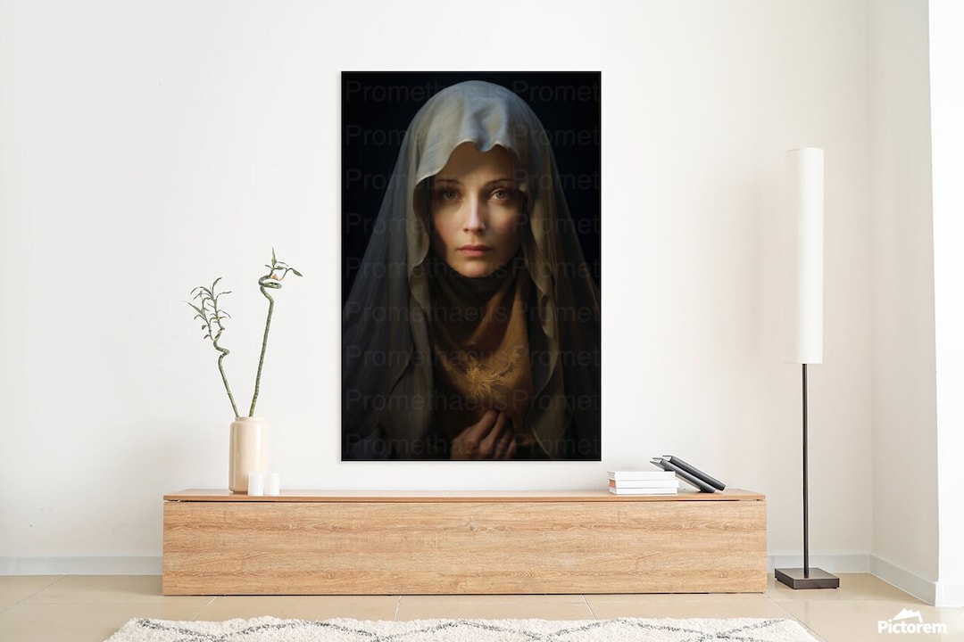 Blessed Virgin Mary Portrait Artwork Digital Download Mother Mary ...