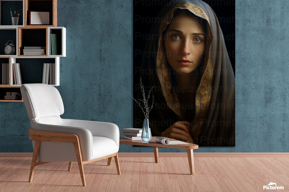Blessed Virgin Mary Portrait Artwork Digital Download Mother Mary ...