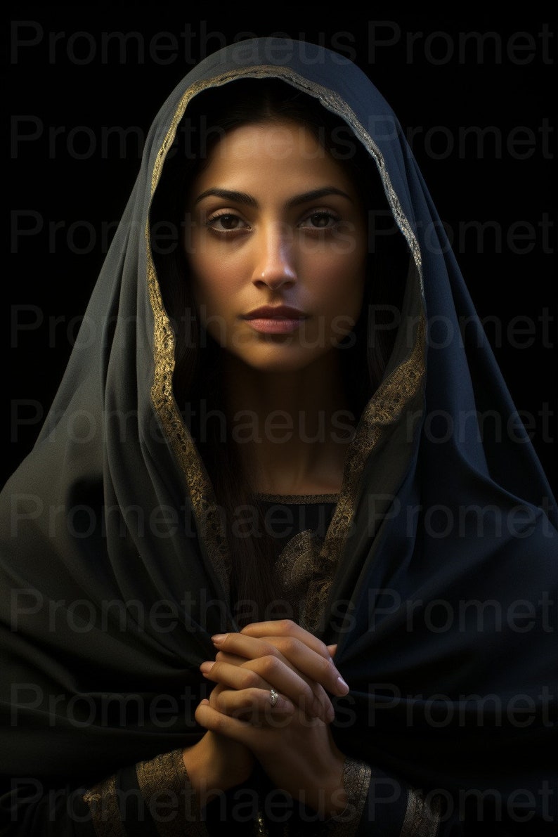 Blessed Virgin Mary Portrait Art Digital Download, Mother Mary Digital ...