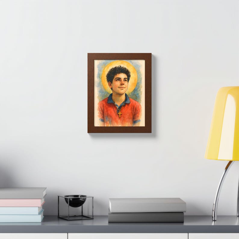 St Carlo Acutis Framed Poster Watercolor Style Religious Wall Art Print ...