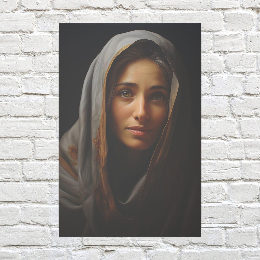 Blessed Virgin Mary Wall Art ECO Friendly Canvas Hyperrealistic Mother ...