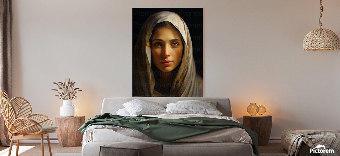 Blessed Virgin Mary Portrait Artwork Digital Download Mother Mary ...