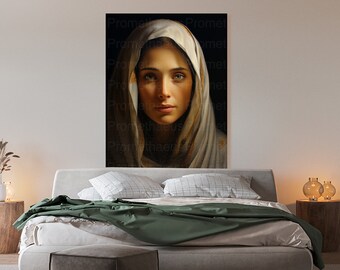 Blessed Virgin Mary Portrait Art Digital Download Mother Mary - Etsy
