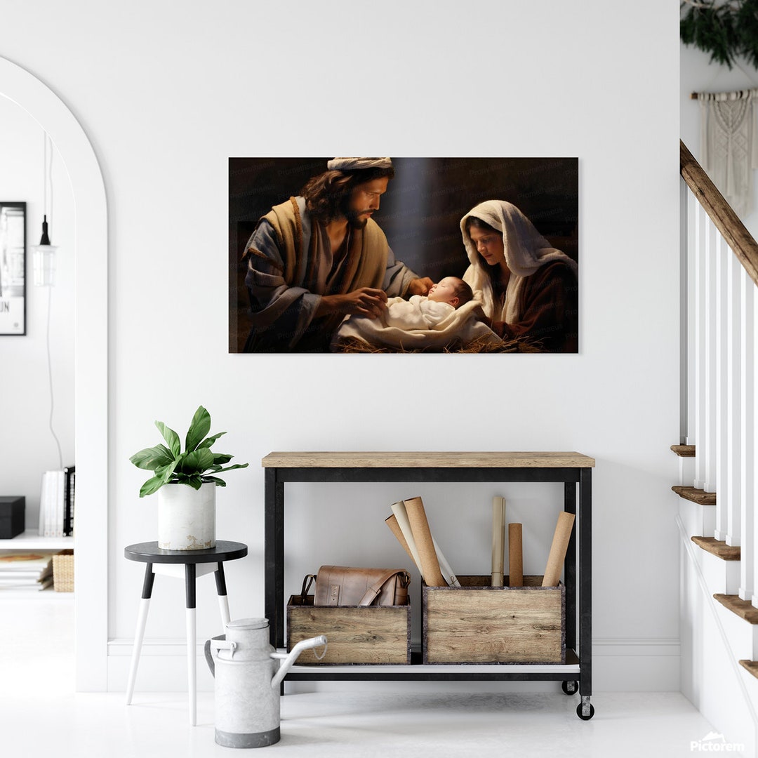 Nativity Digital Art, Christmas Digital Print, Printable Nativity Scene ...