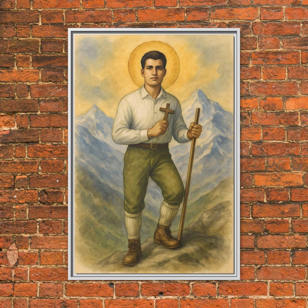 Canvas Print St Pier Giorgio Frassati Watercolor Style Wall Art Eco ...