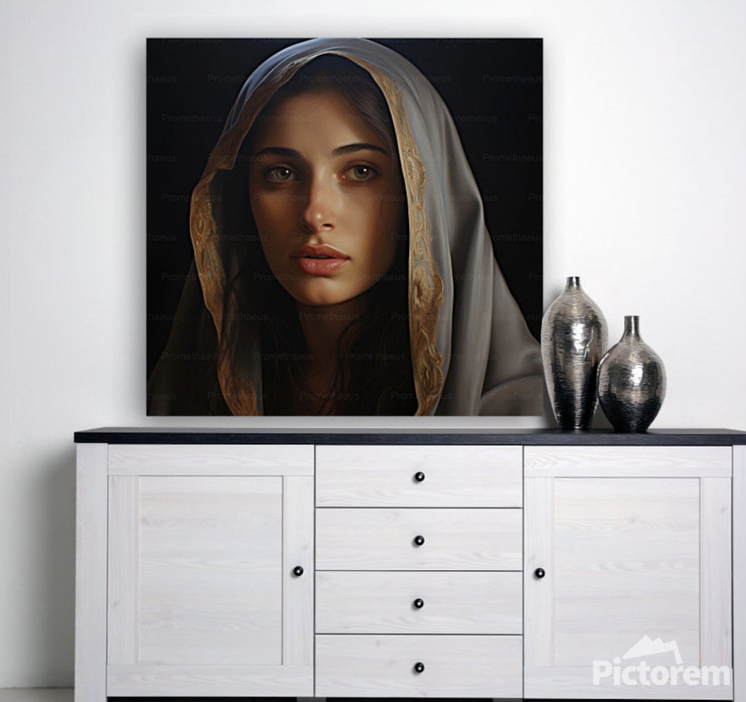 Blessed Virgin Mary Portrait Art Digital Download, Mother Mary Digital ...
