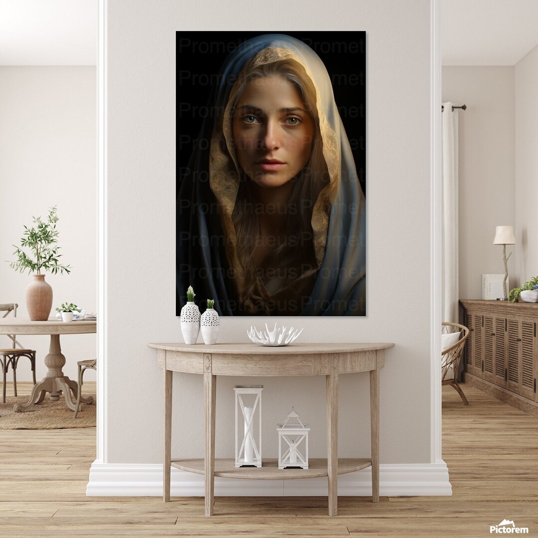 Blessed Virgin Mary Portrait Artwork Digital Download Mother Mary ...