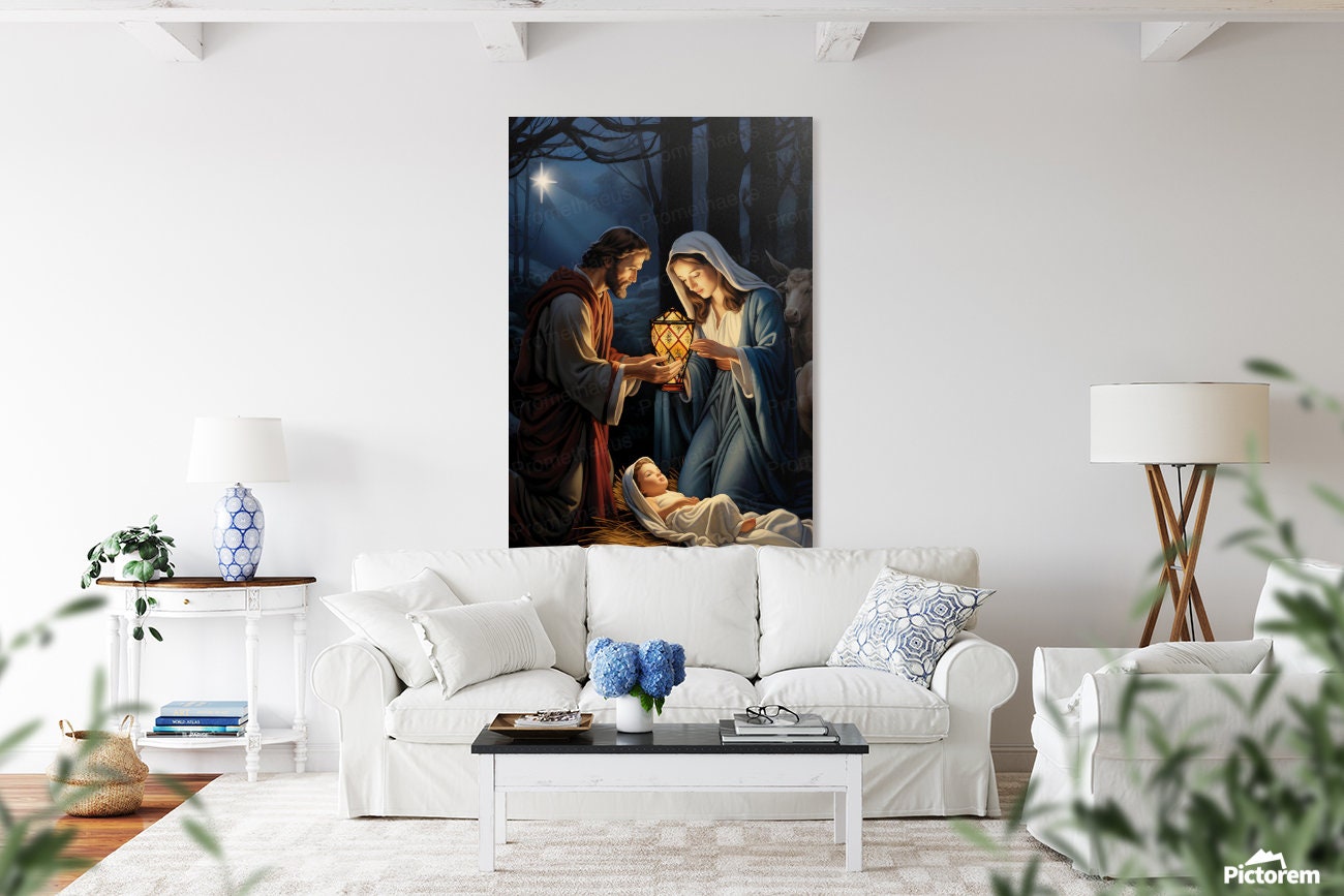 Nativity Digital Art, Christmas Digital Print, Printable Nativity Scene ...