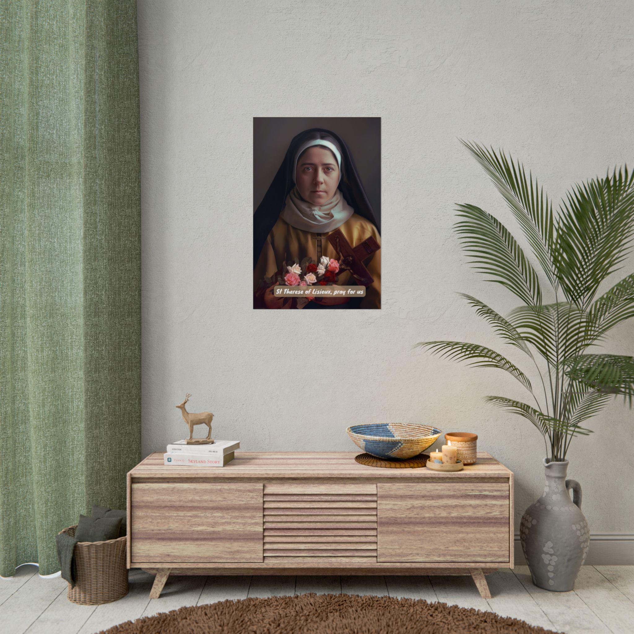 Personalized Poster St Therese of Lisieux Wall Art the Little Flower ...