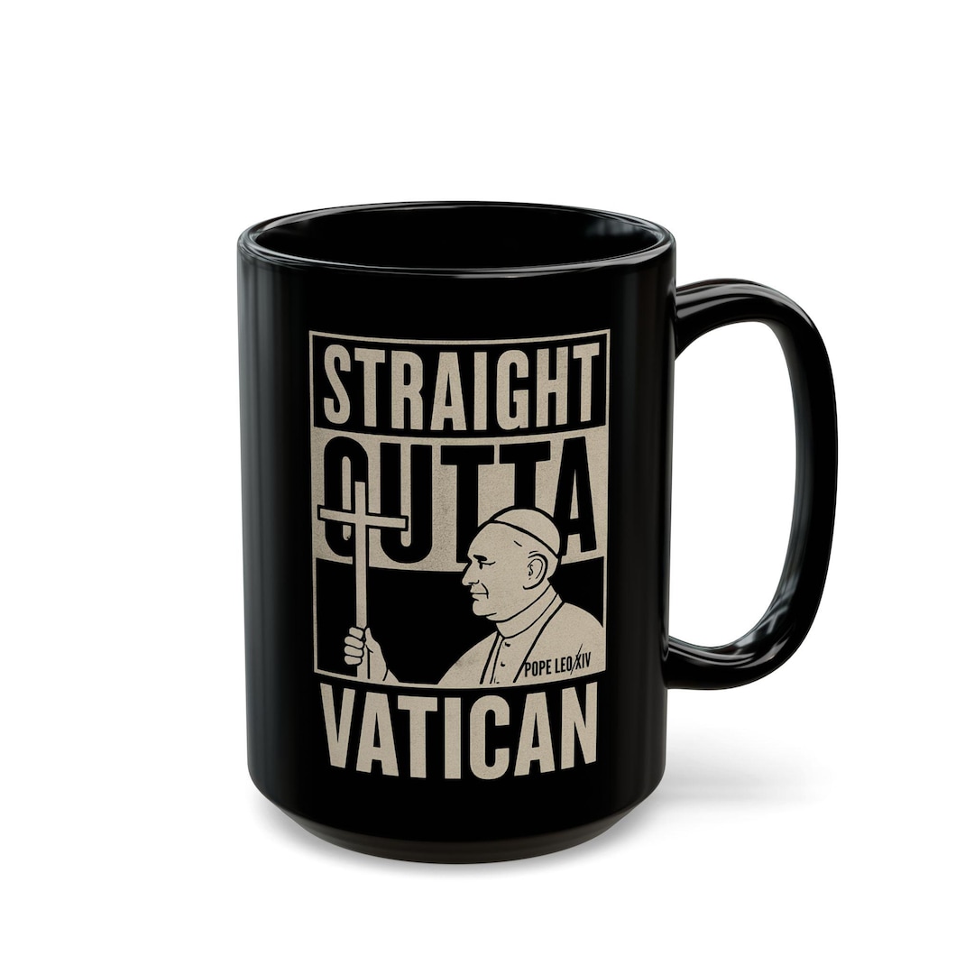 Coffee Mug Religious New Pope Leo XIV Catholic Artwork Pope Straight ...