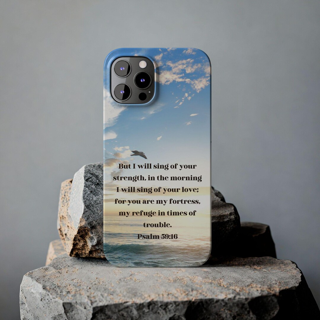 Christian iPhone Case, Psalm Bible Verse Slim Case for Iphone, Catholic ...