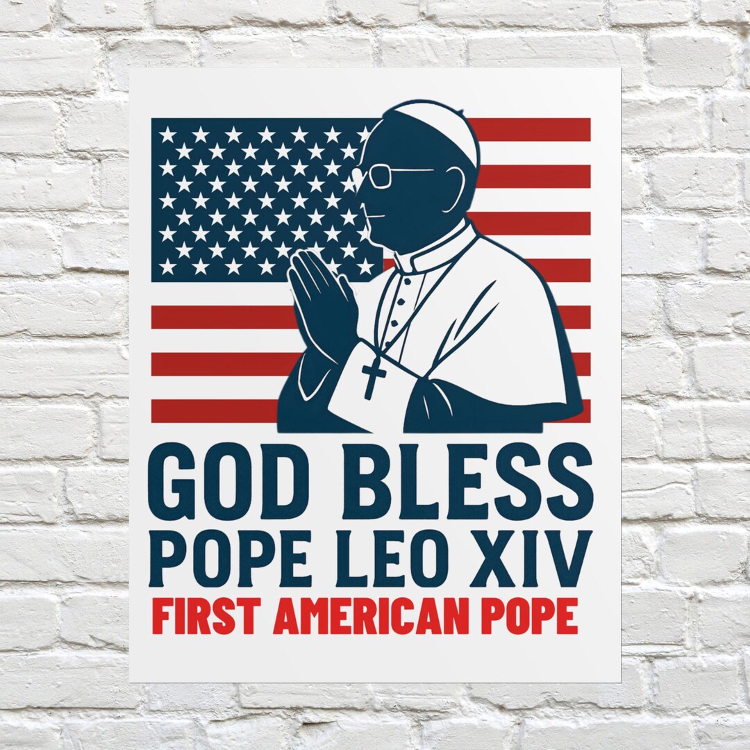Poster New Pope Leo XIV Catholic Artwork Rolled Poster First American ...