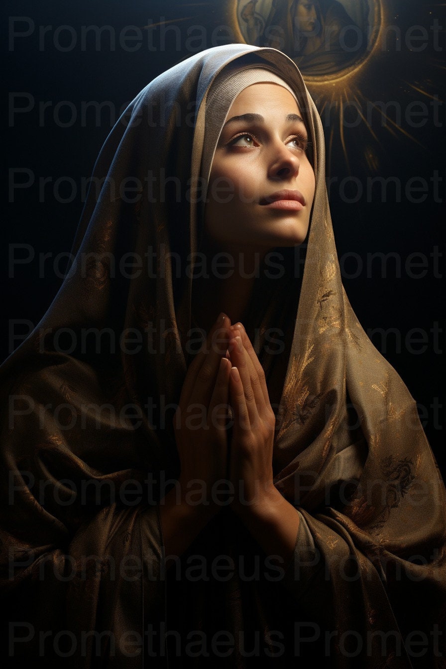 Blessed Virgin Mary Portrait Artwork Digital Download Mother Mary ...