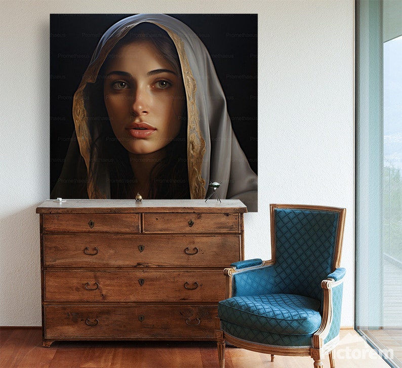 Blessed Virgin Mary Portrait Art Digital Download Mother Mary - Etsy