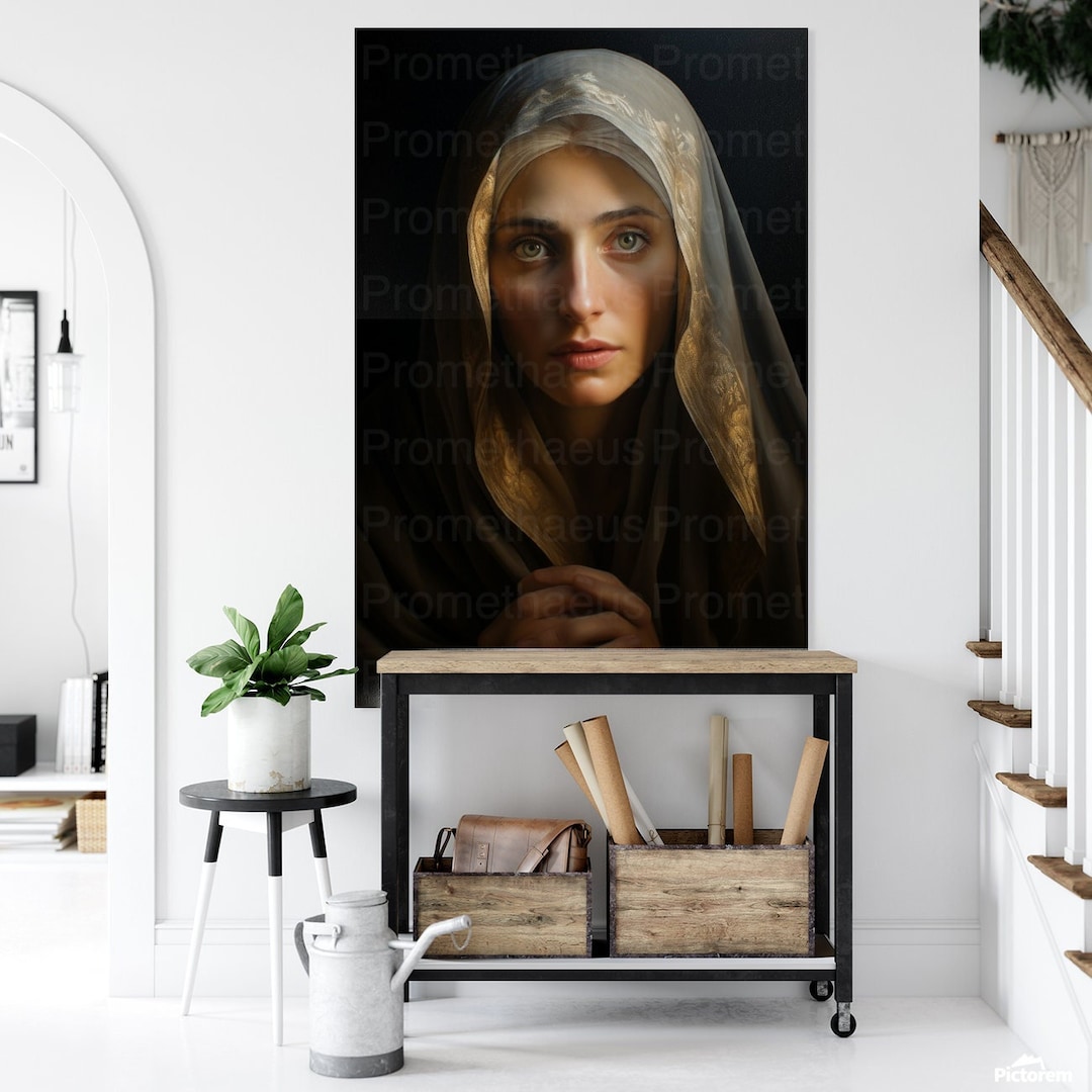 Blessed Virgin Mary Portrait Artwork Digital Download Mother Mary ...