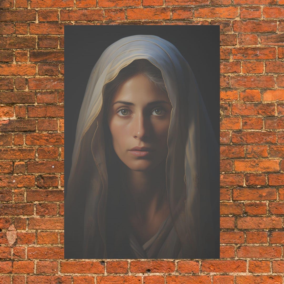 Blessed Virgin Mary Wall Art ECO Friendly Canvas Hyperrealistic Mother ...