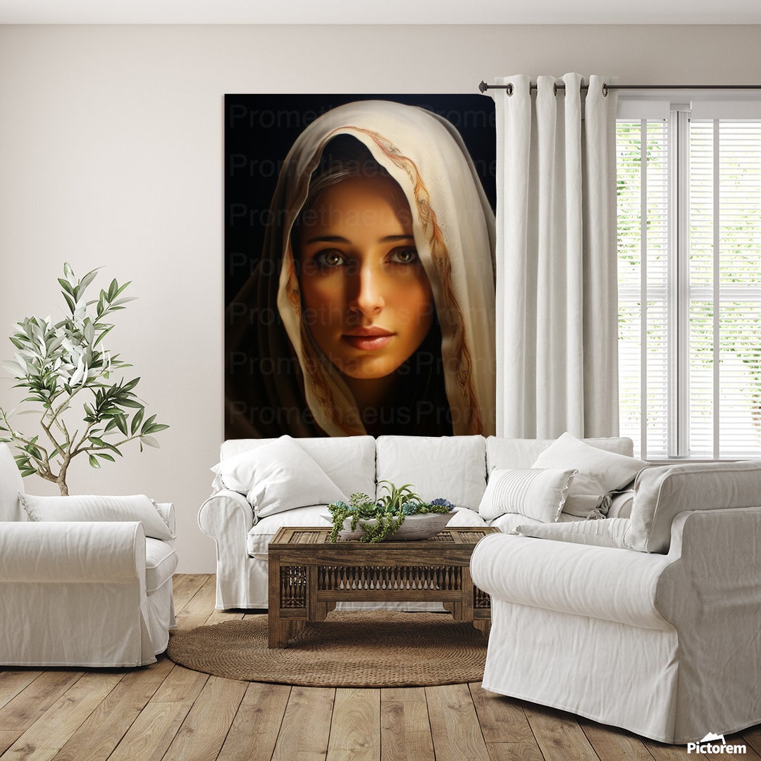 Blessed Virgin Mary Portrait Artwork Digital Download Mother Mary ...