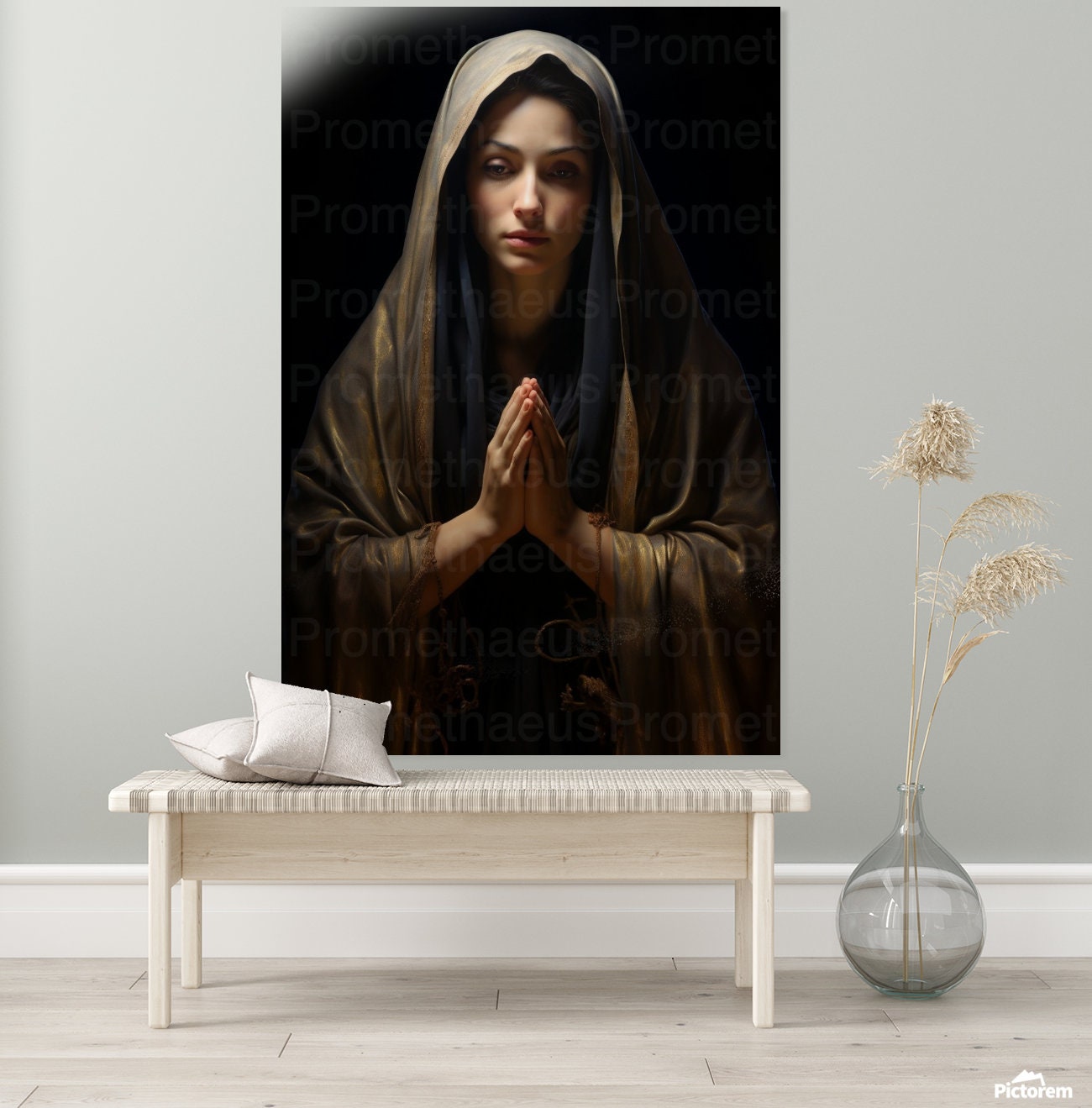 Blessed Virgin Mary Portrait Art Digital Download, Mother Mary Digital ...