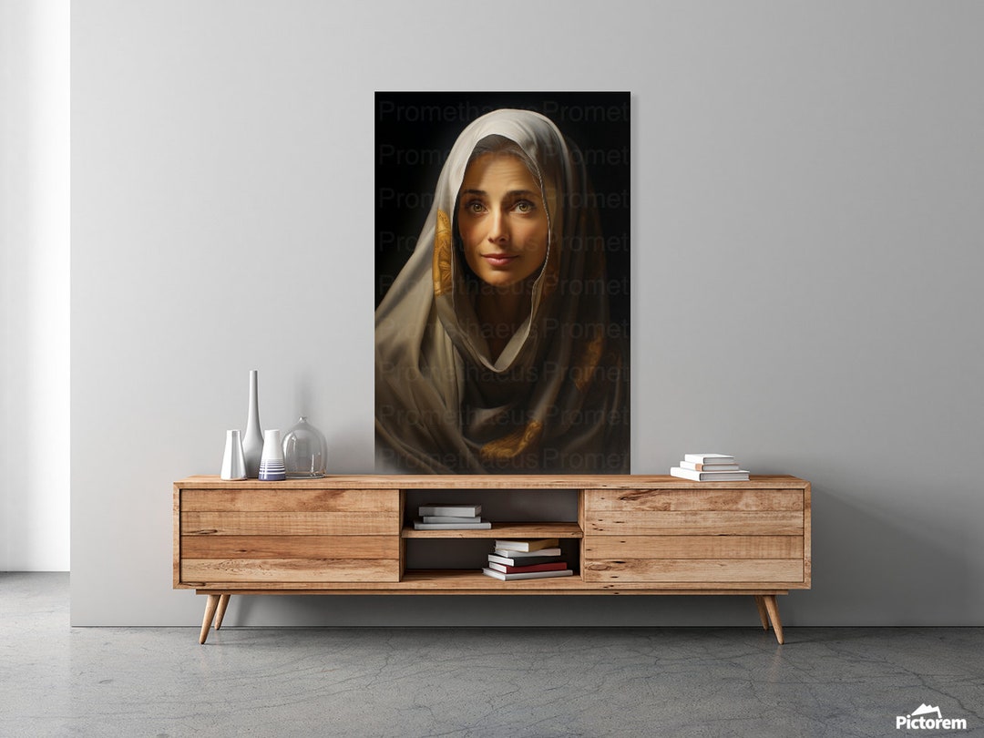 Blessed Virgin Mary Portrait Art Digital Download, Mother Mary Digital ...