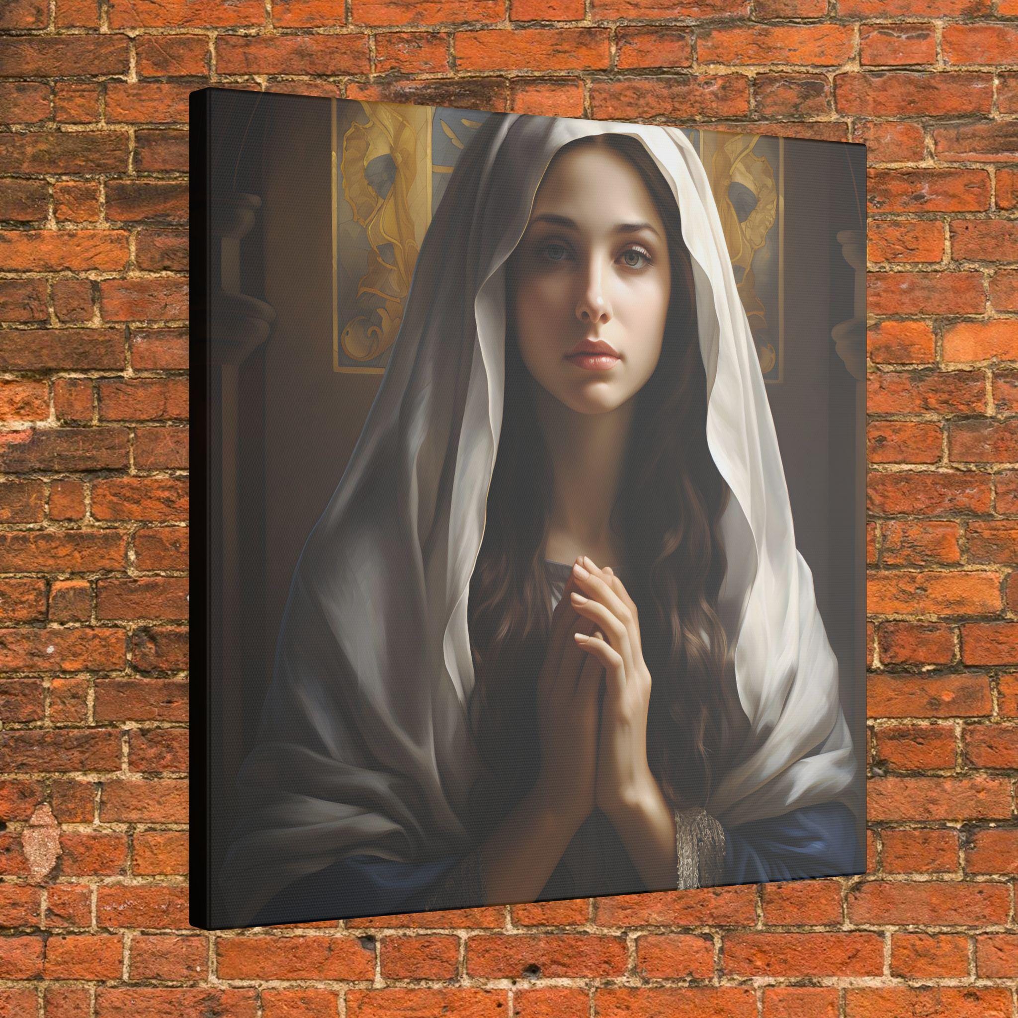 Blessed Virgin Mary Portrait Artwork Eco-friendly Canvas Hyperrealistic ...