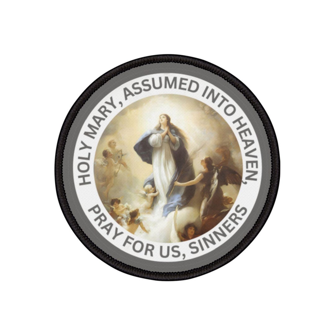 Assumption of Virgin Mary Patches Catholic Iron-on Patch Blessed Mother ...