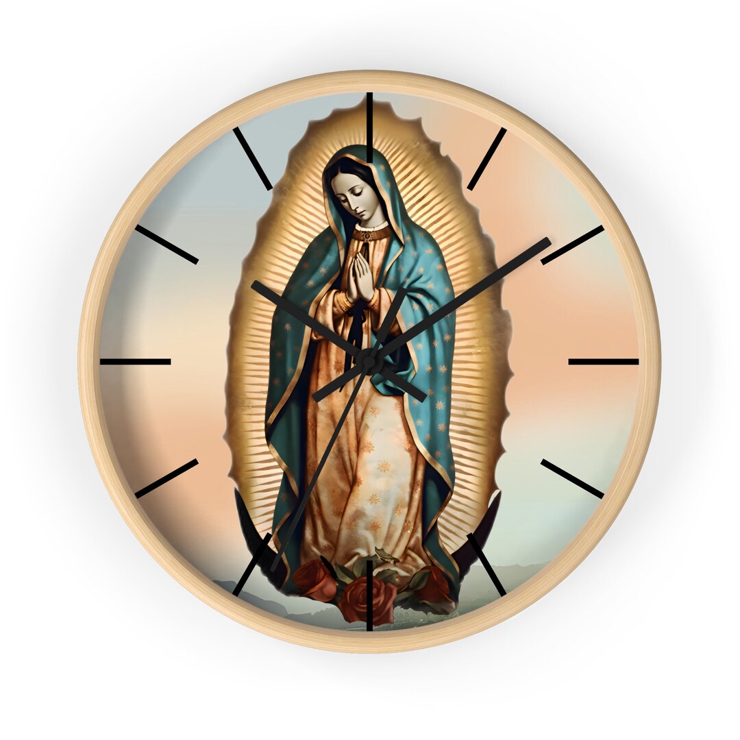 Our Lady of Guadalupe Wall Clock, Virgin Mary Art Wall Clock, Mother ...
