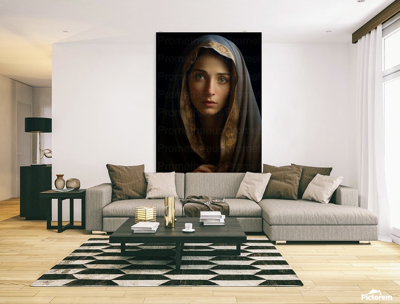 Blessed Virgin Mary Portrait Artwork Digital Download Mother Mary ...