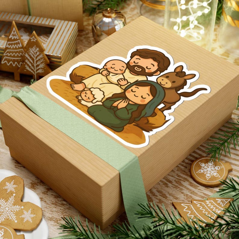 Religious Sticker Catholic Kawaii Holy Family Sacred Kiss-cut Sticker ...
