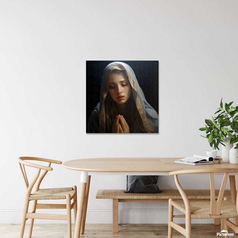 Blessed Virgin Mary Portrait Art Digital Download, Mother Mary Digital ...