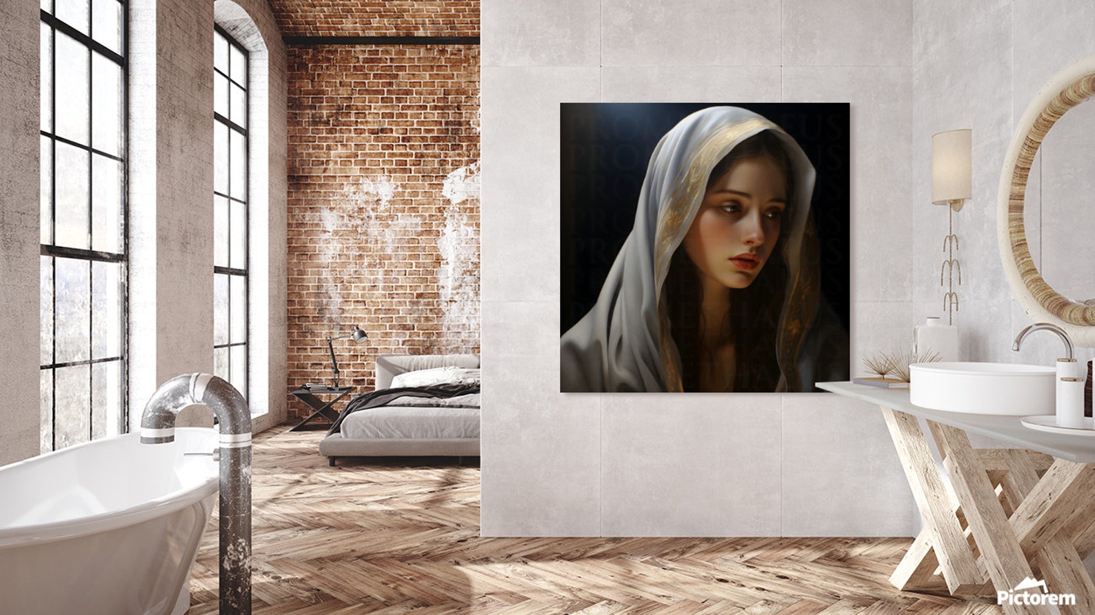 Blessed Virgin Mary Portrait Artwork Digital Download Mother Mary ...