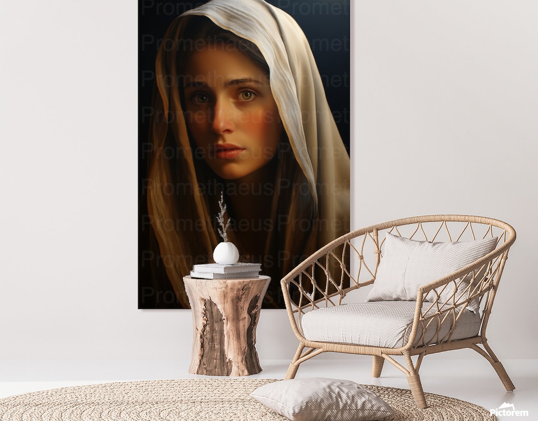 Blessed Virgin Mary Portrait Artwork Digital Download Mother Mary ...