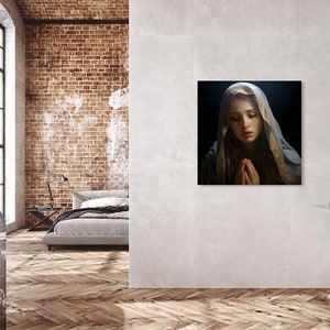 Blessed Virgin Mary Portrait Art Digital Download, Mother Mary Digital ...