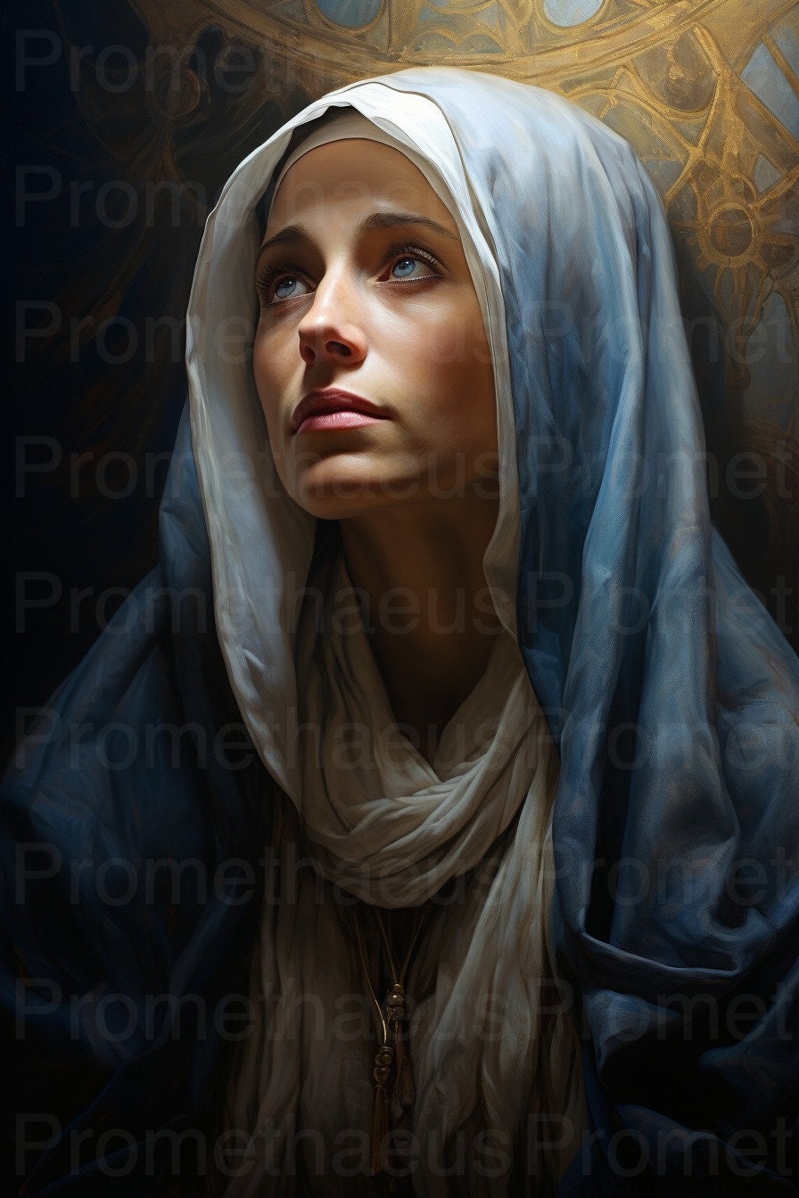 Blessed Virgin Mary Portrait Art Digital Download Mother Mary - Etsy