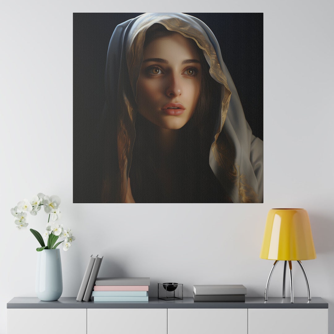 Blessed Virgin Mary Wall Art - Modern Eco-friendly Canvas, Mother Mary ...