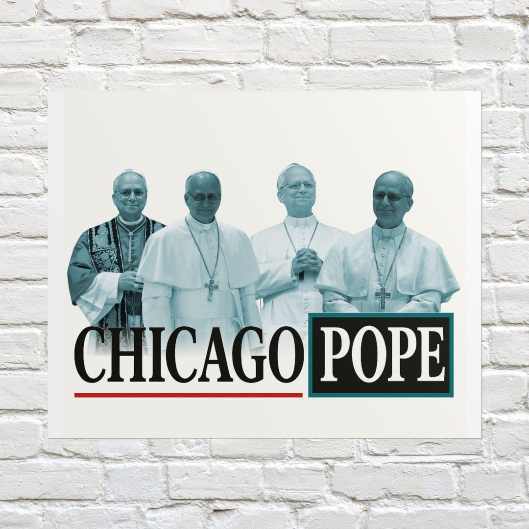 Poster New Pope Leo XIV Catholic Artwork Rolled Poster Chicago Pope Art ...