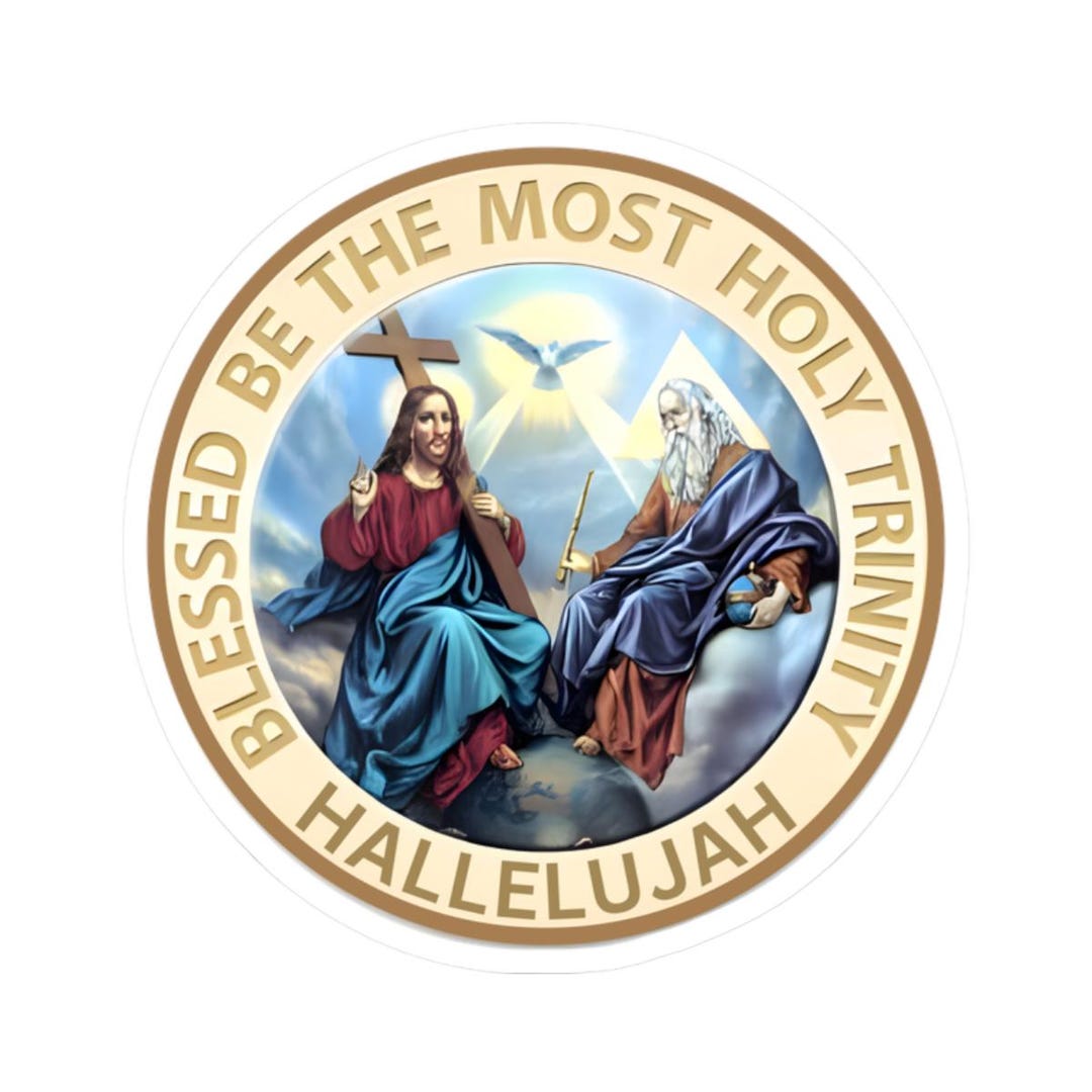 Religious Sticker Catholic Blessed Be the Most Holy Trinity Medal ...