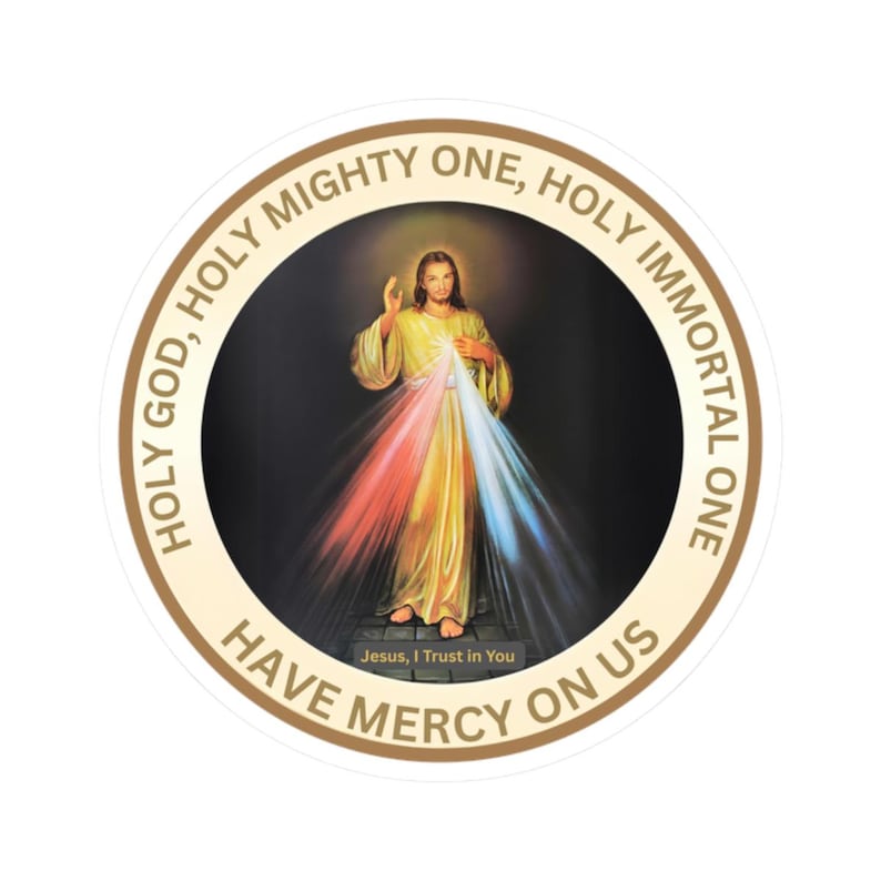 Religious Sticker Catholic Jesus Divine Mercy Medal Protection From ...