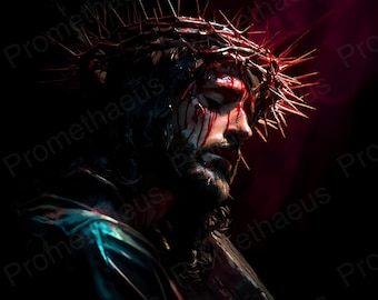 Crucified Jesus Christ Picture Printable Wall Art Jesus Art Crucifixion Digital Download Christ ...
