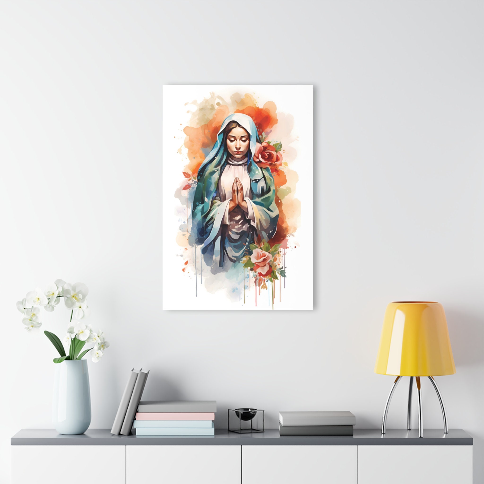Virgin Mary Watercolor Acrylic Print, Blessed Virgin Mary Acrylic Print ...