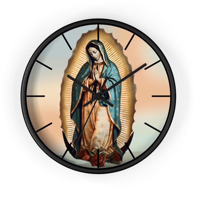 Virgin Mary Clock Our Lady of Guadalupe Wall Clock Christian Home Decor ...
