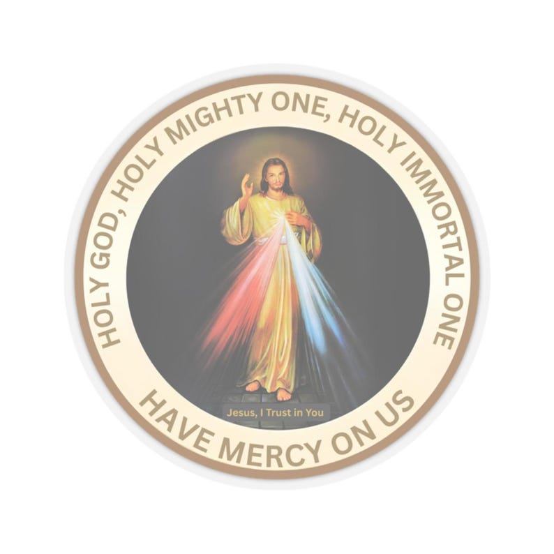 Religious Sticker Catholic Jesus Divine Mercy Medal Protection From ...
