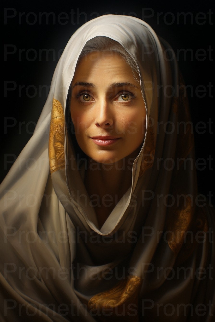 Blessed Virgin Mary Portrait Art Digital Download, Mother Mary Digital ...