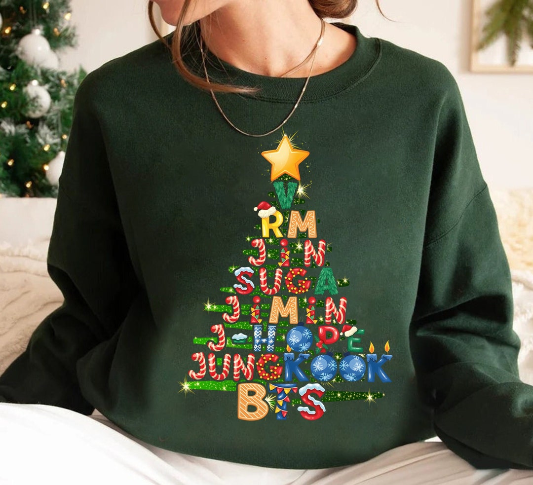 BTS Christmas Tree Sweatshirt Kpop Bangtan Xmas Shirt - Etsy