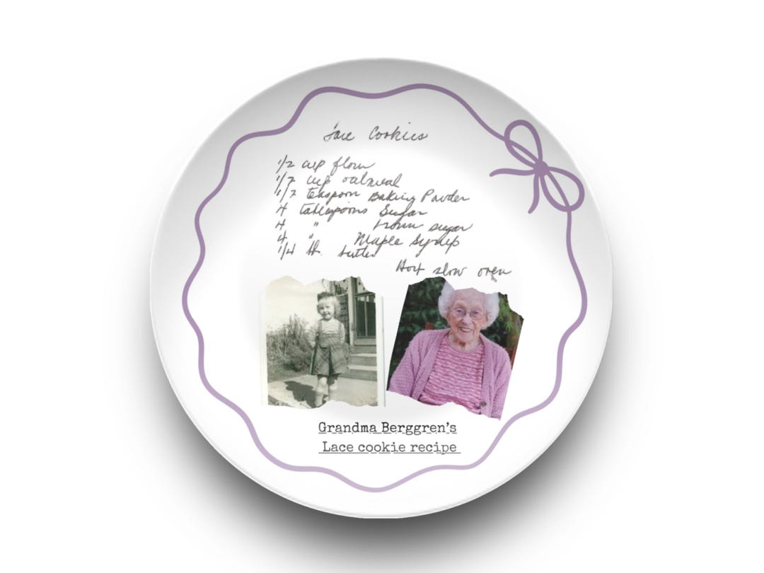 Custom Recipe Plate With Stand • Handwritten Family Recipe Gift ...