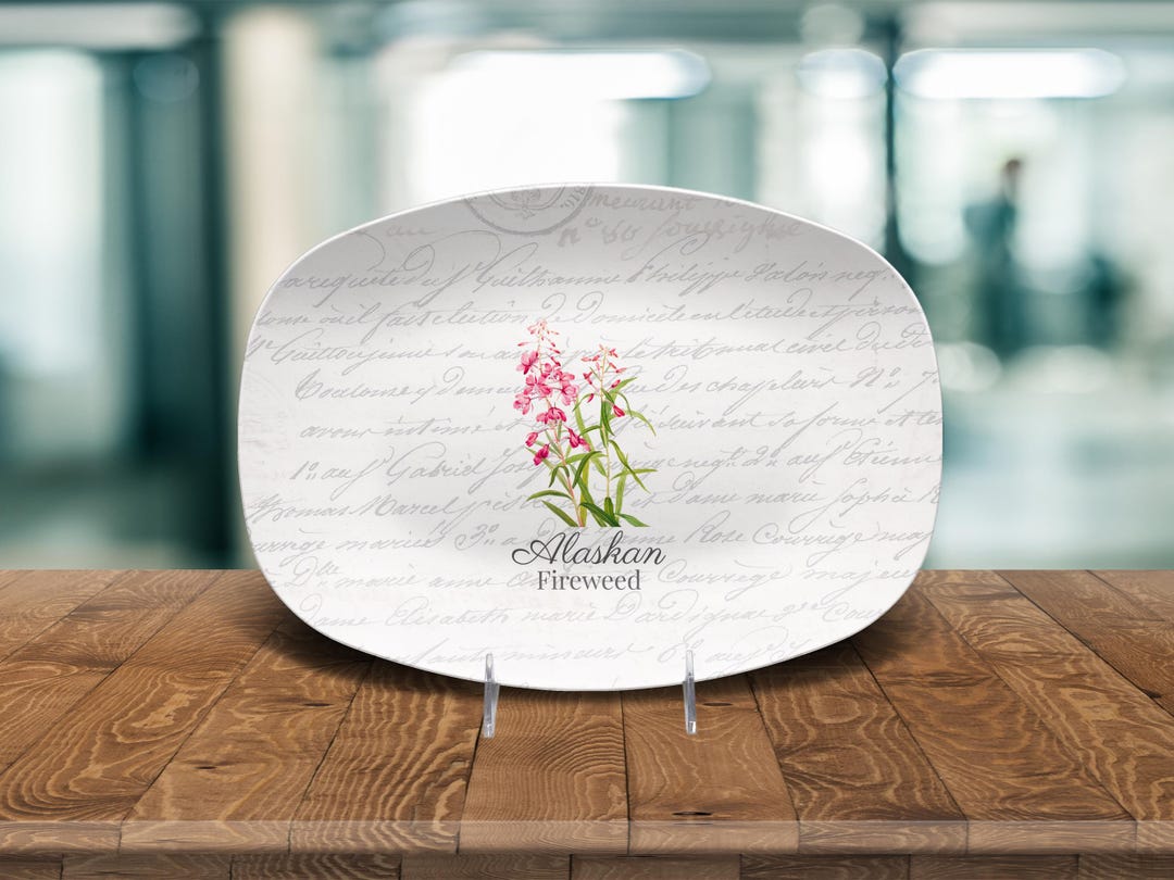 Fireweed Botanical Platter - Alaska State Flower Art Plate - Etsy