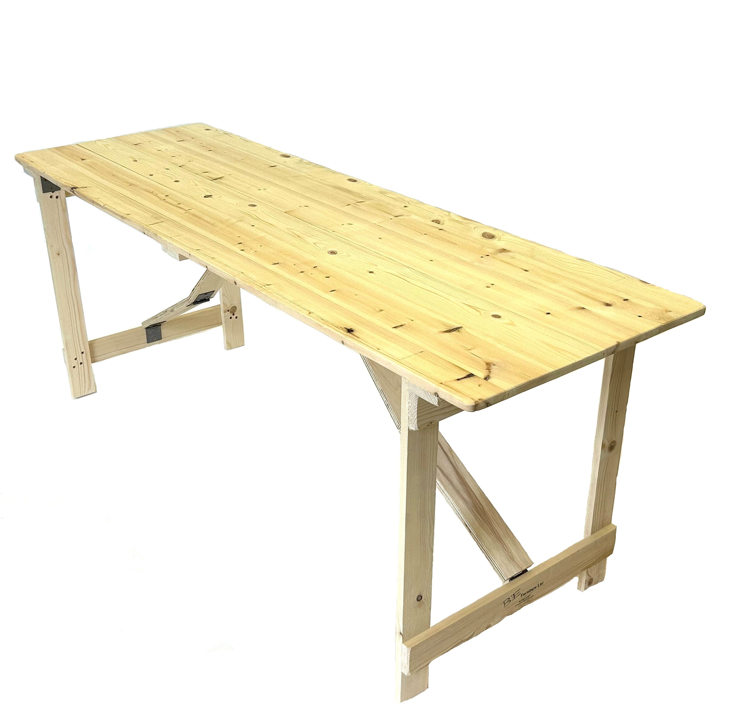 6ft X 2ft Wooden Trestle Table, Folding Wooden Table - Very Strong ...