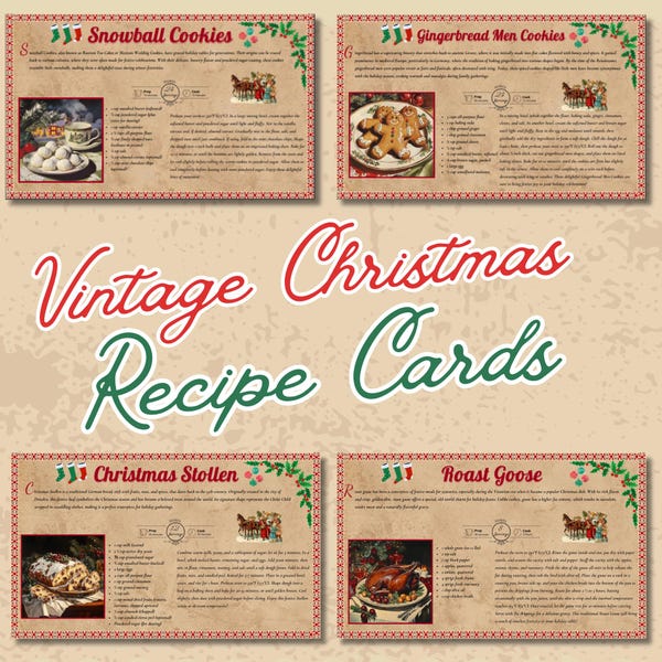 Retro Recipe Cards - Etsy