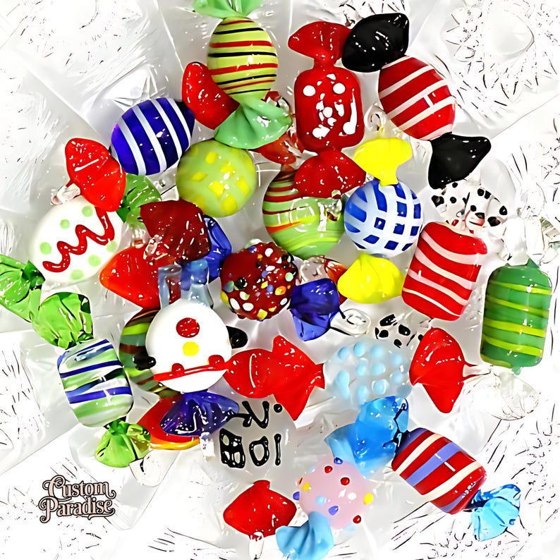 Handmade Glass Candies Decoration in Multi Colors Figurine Candy ...