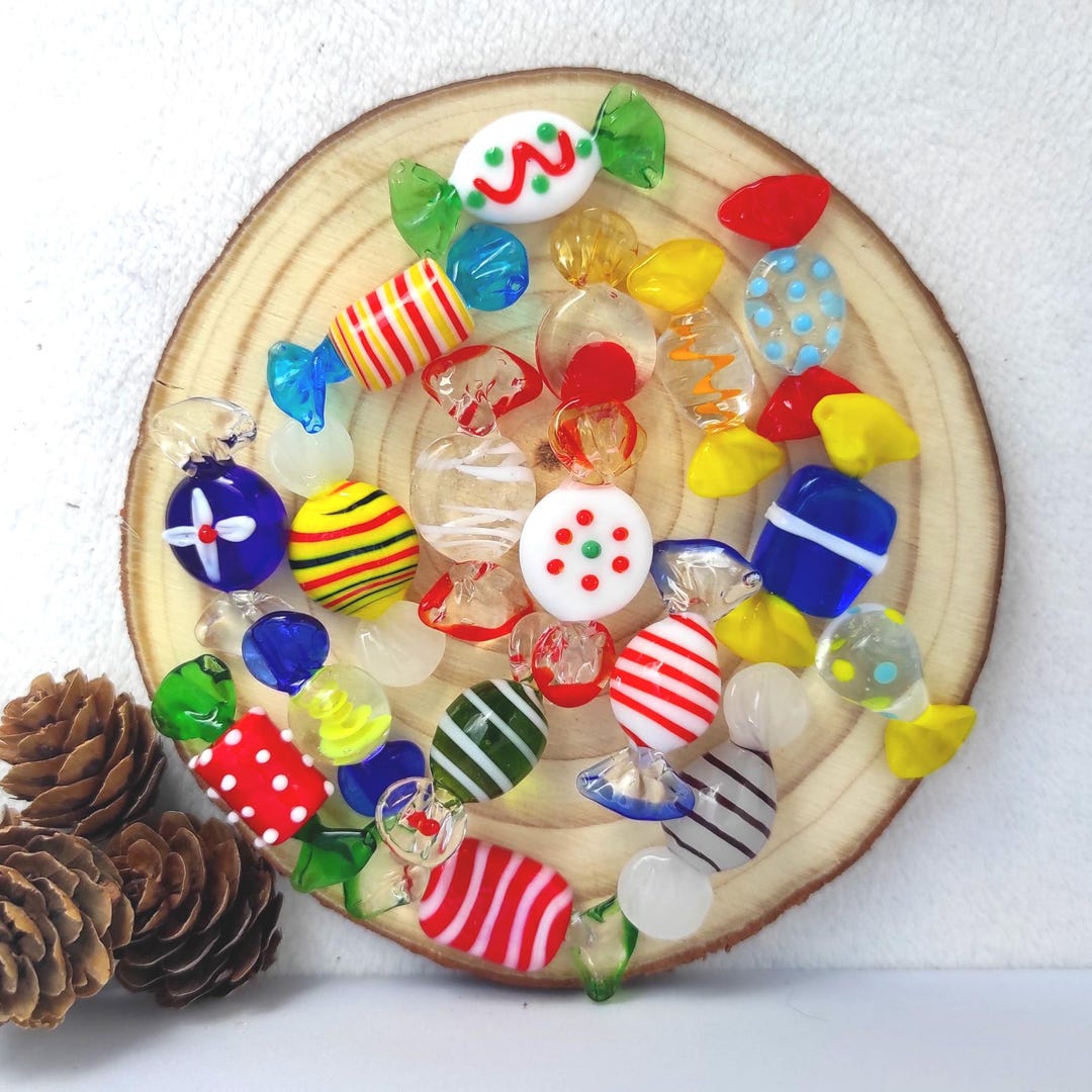Handmade Lampwork Glass Candy Set Handcrafted Murano Candies Glass ...